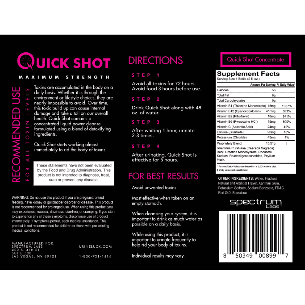 Quick Shot Detox | Liquid Power Cleanse by Spectrum Labs